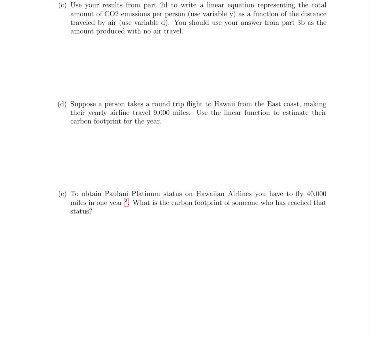 Solved Carbon Footprint without air travel We want to know | Chegg.com