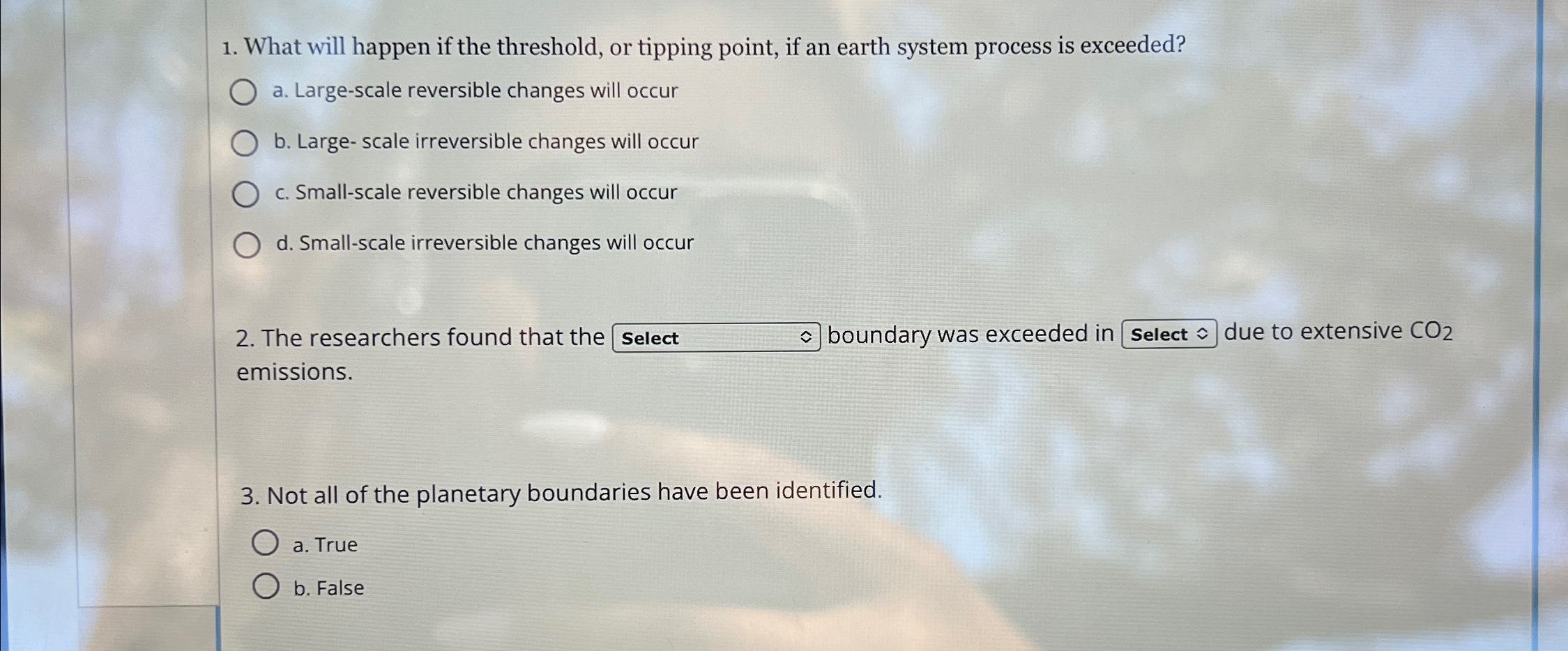 Solved What will happen if the threshold, or tipping point, | Chegg.com