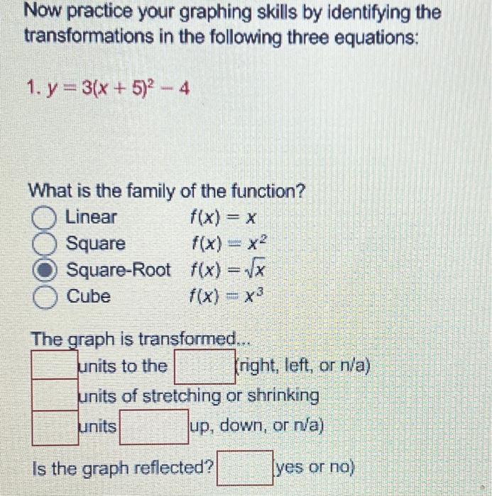 Solved Now practice your graphing skills by identifying the | Chegg.com