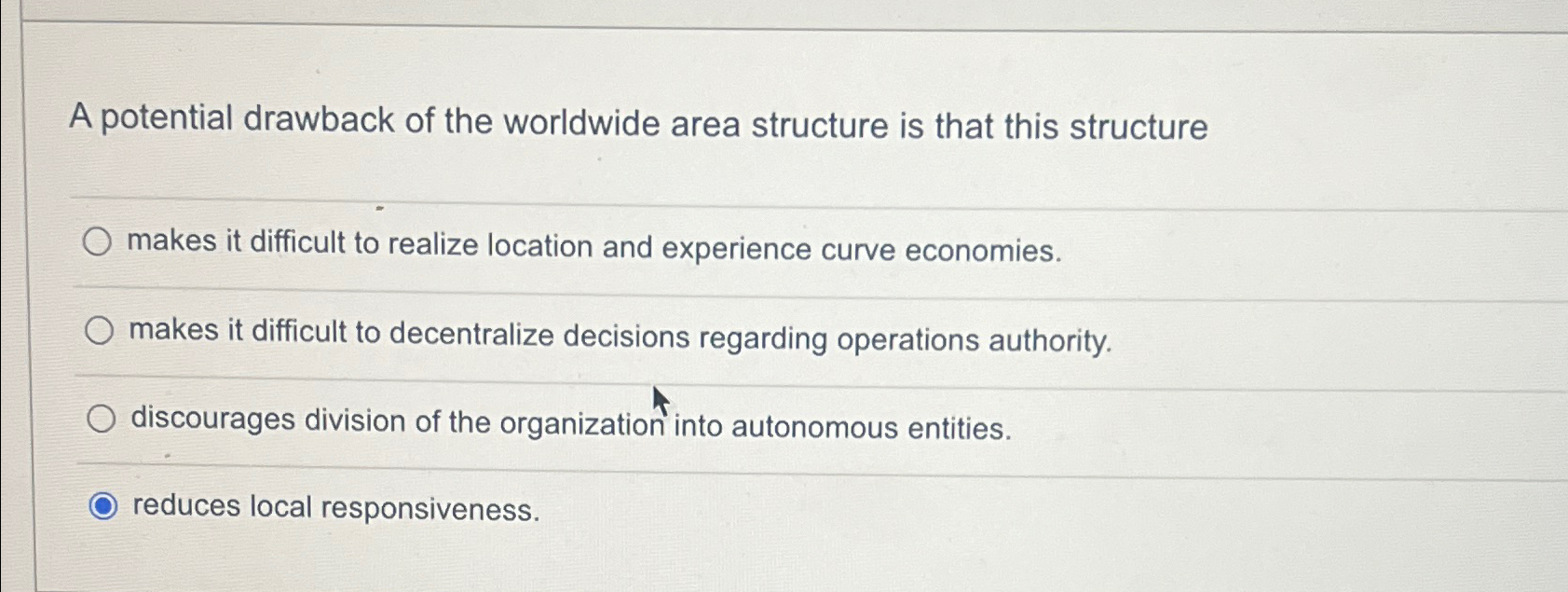 Solved A potential drawback of the worldwide area structure | Chegg.com