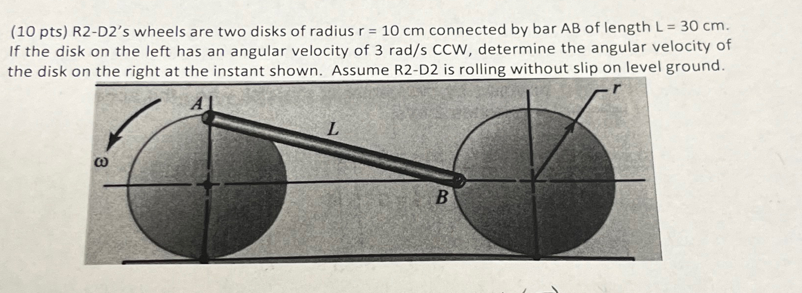 Solved (10 ﻿pts) ﻿R2-D2's wheels are two disks of radius | Chegg.com
