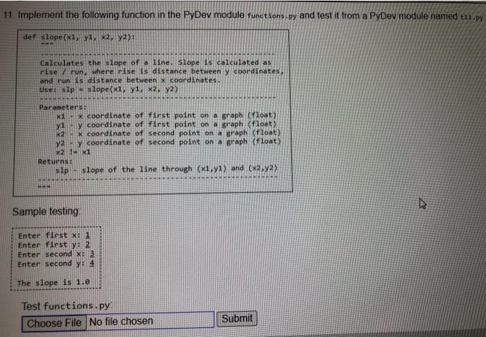 Solved 11. Implement the following function in the PyDev | Chegg.com