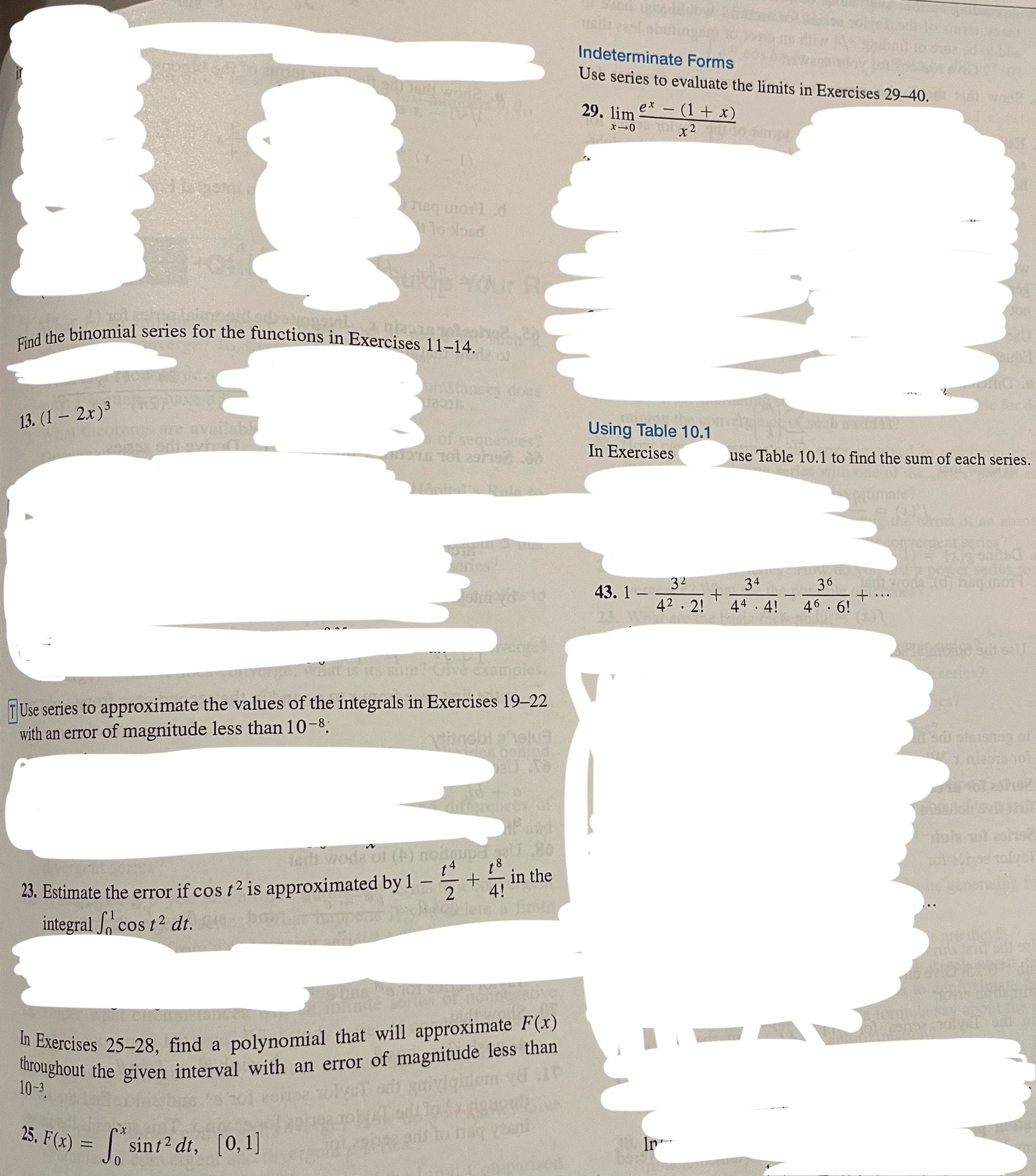 Solved Indeterminate FormsUse series to evaluate the limits | Chegg.com