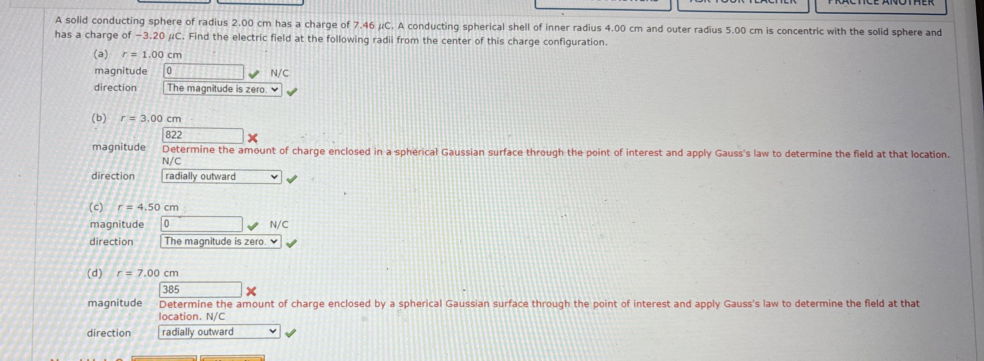 Solved A solid conducting sphere of radius 2.00cm ﻿has a | Chegg.com