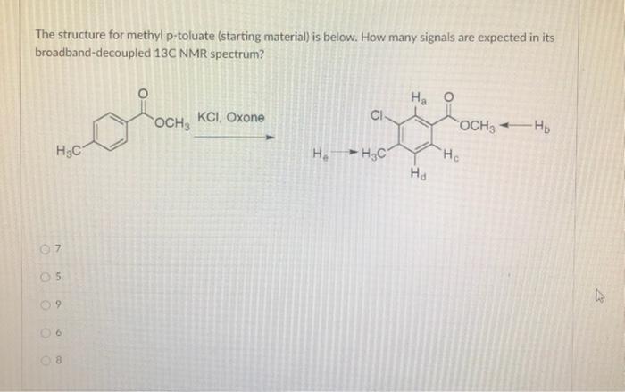 Solved The structure for methyl p-toluate (starting | Chegg.com