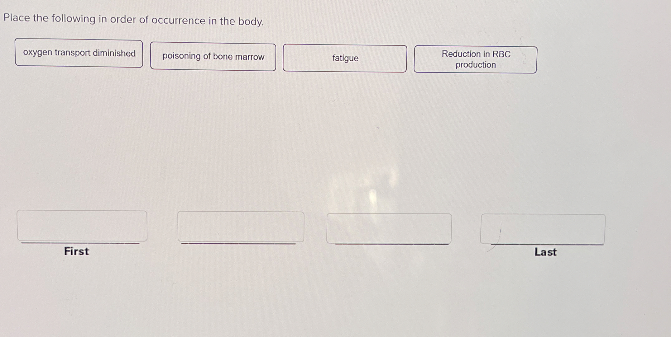 Solved Place the following in order of occurrence in the | Chegg.com