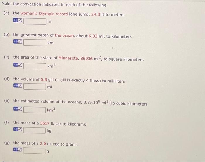 Solved Make the conversion indicated in each of the | Chegg.com