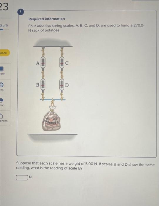 Solved Required information Four identical spring scales, A, | Chegg.com