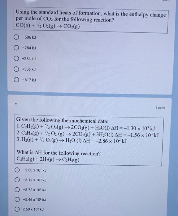 Solved Using the standard heats of formation, what is the | Chegg.com