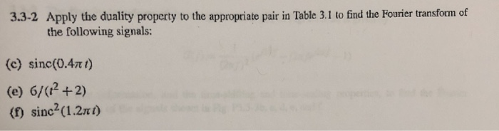 Solved 3.3-2 Apply the duality property to the appropriate | Chegg.com