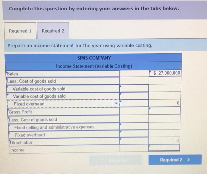 Solved Sims Company began operations on January 1. Its cost | Chegg.com