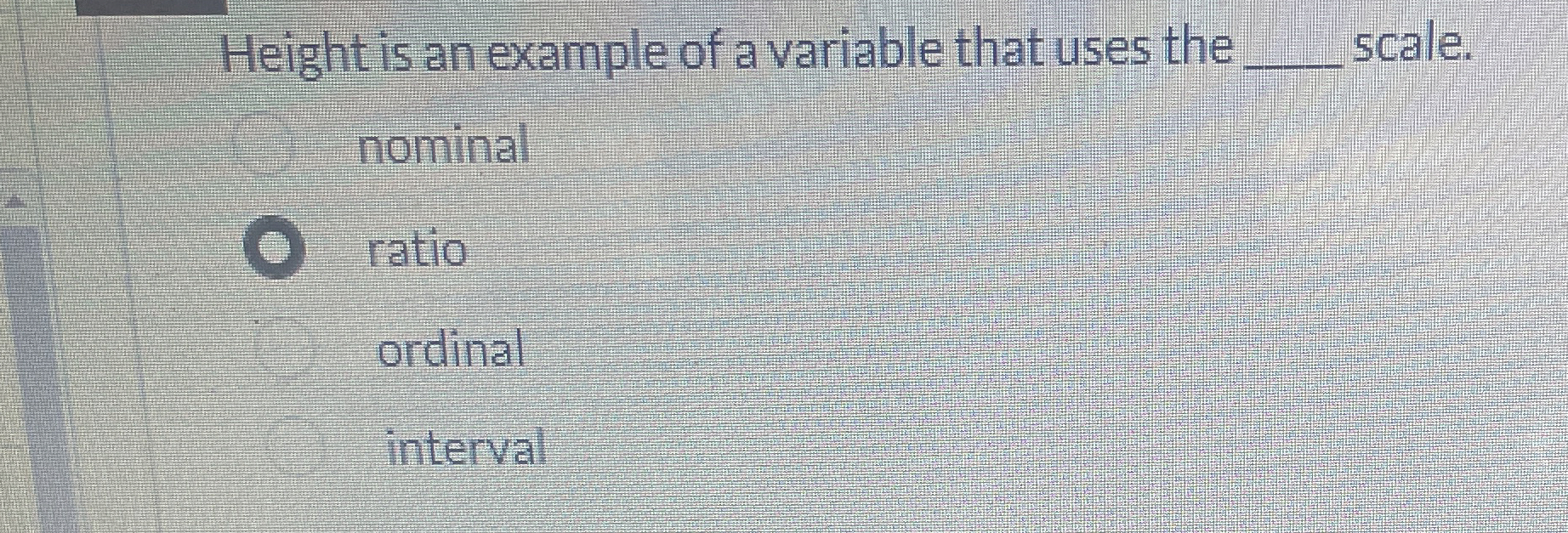 Height is an example of a variable that uses the q, | Chegg.com