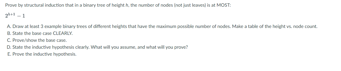 Solved Prove By Structural Induction That In A Binary Tree 4445