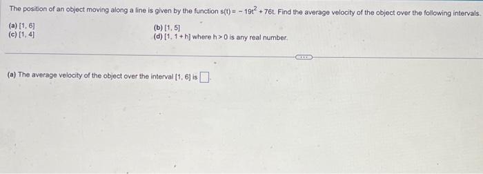 Solved The position of an object moving along a line is | Chegg.com