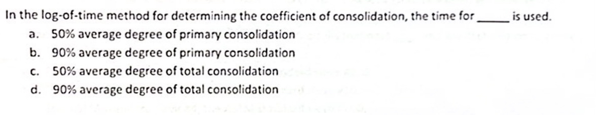 Solved In the log-of-time method for determining the | Chegg.com
