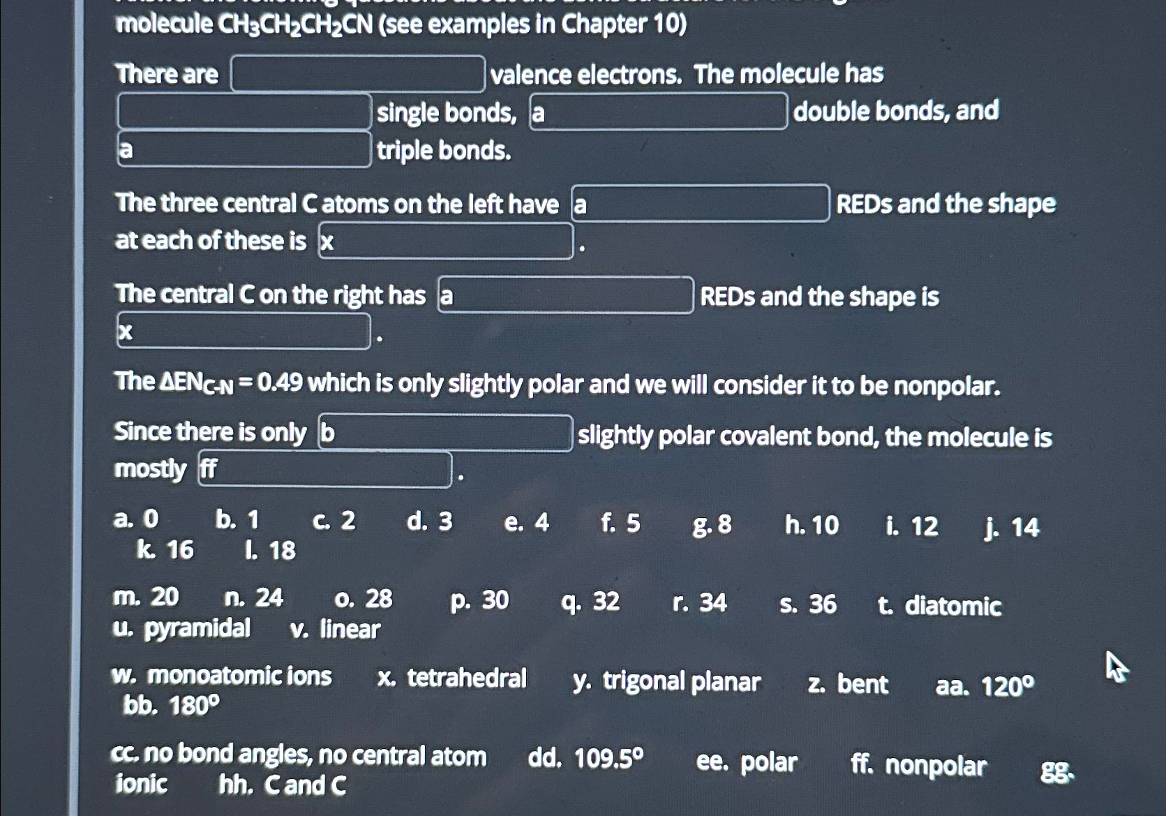 Solved molecule CH3CH2CH2CN (see examples in Chapter | Chegg.com