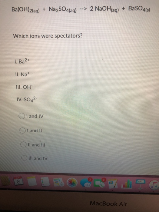 Solved Ba(OH)2(aq) + Na2SO4(aq) --> 2 NaOH(aq) + BaSO4(s) | Chegg.com