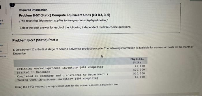 Solved Required information Problem 8−57 (Static) Compute | Chegg.com