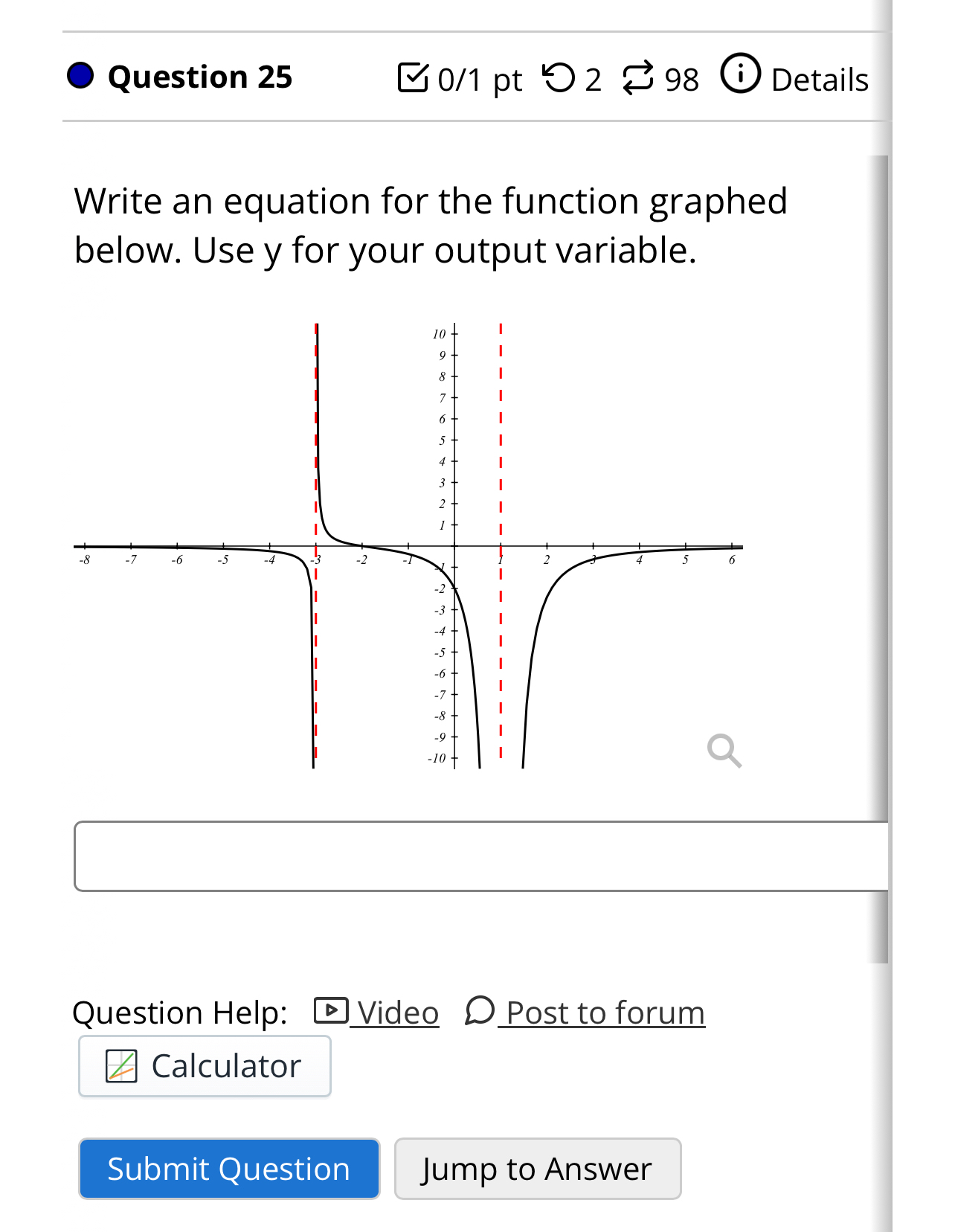 Solved Question 250/1 ﻿pt298DetailsWrite an equation for the | Chegg.com