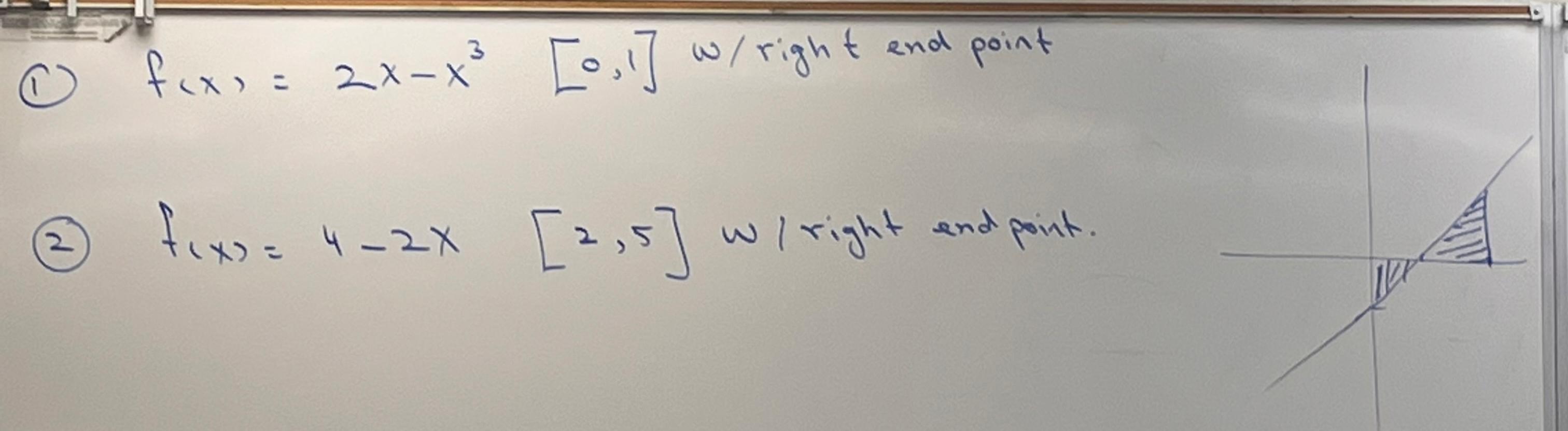 (1) f(x)=2x-x3,[0,1] ﻿With right end | Chegg.com