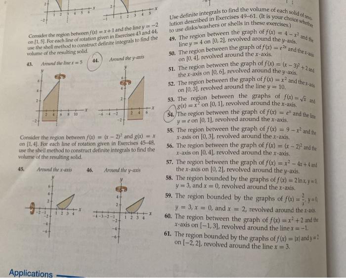 Solved Skills Consider the region between f(x)=x and the | Chegg.com