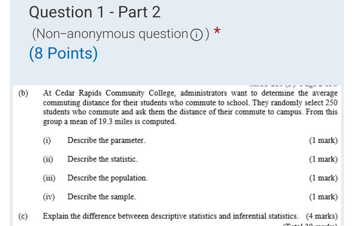 Solved Question 1 - Part 2 (Non-anonymous question 0)* (8 | Chegg.com
