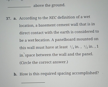 Solved above the ground.a. ﻿According to the NEC definition | Chegg.com