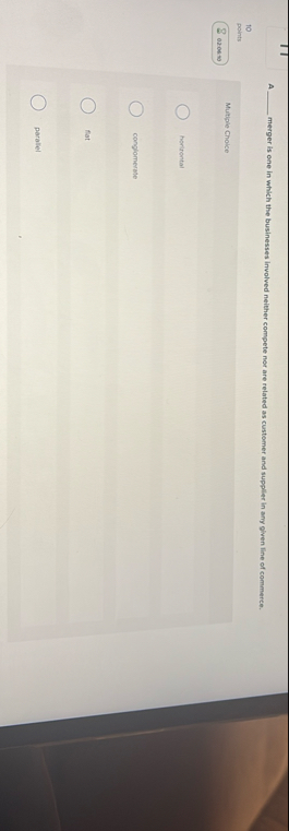 Solved A merger is one in which the businesses involved | Chegg.com