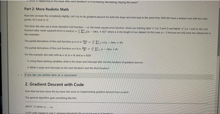 Solved Part 2: More Realistic Math Now lets increase the | Chegg.com