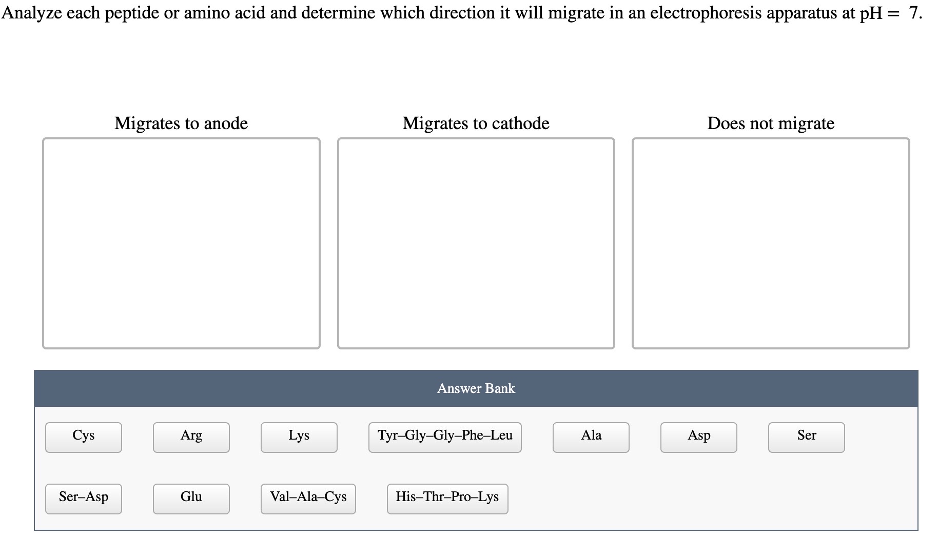 Solved Analyze each peptide or amino acid and determine | Chegg.com