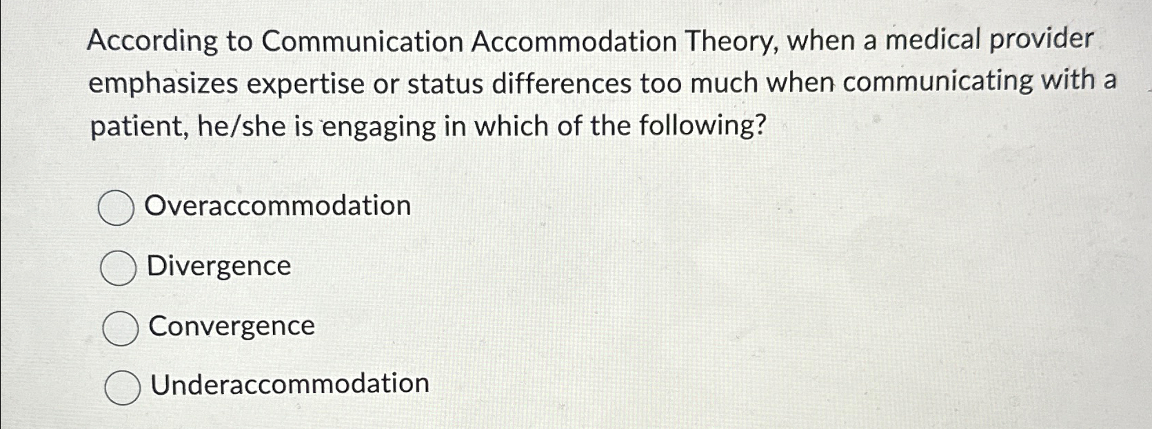 Solved According to Communication Accommodation Theory, when | Chegg.com