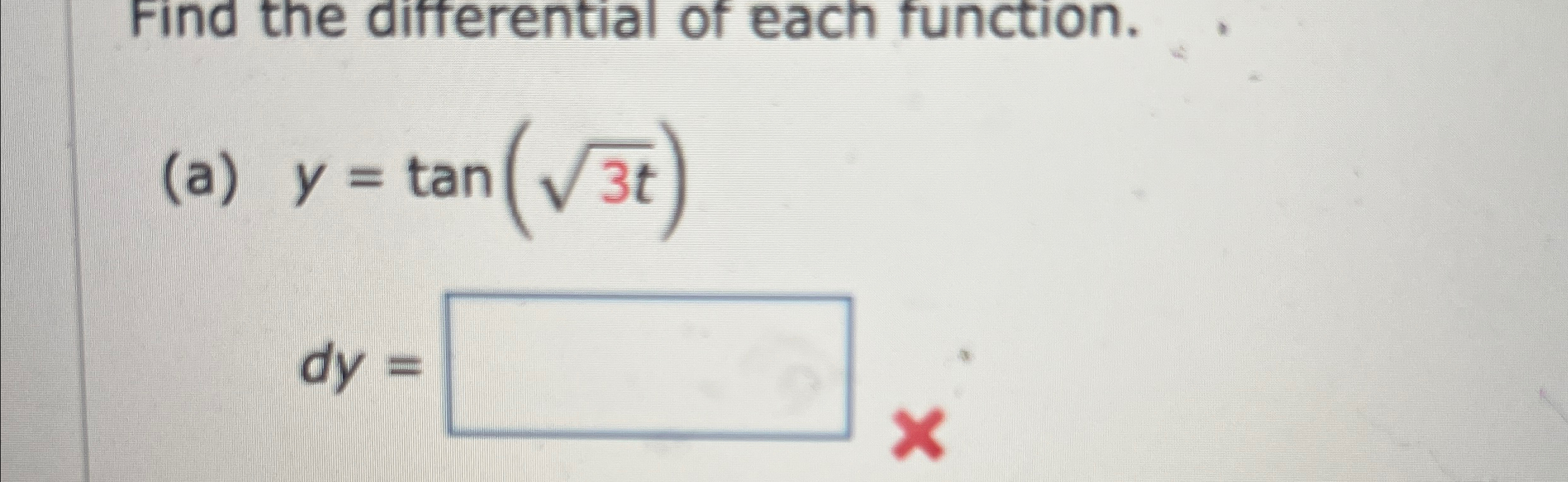 Solved Find the differential of each | Chegg.com