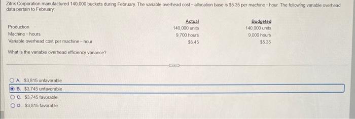 Solved Zitrik Corporation manufactured 140,000 buckets | Chegg.com