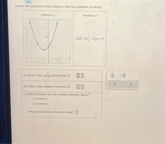 Solved Answer the questions below based on the two quadratic | Chegg.com