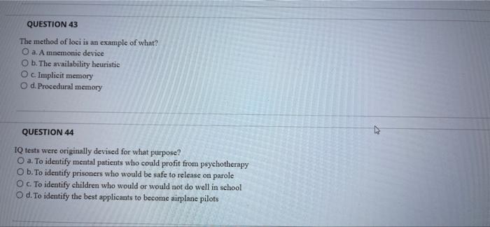 Solved QUESTION 43 The method of loci is an example of what? | Chegg.com