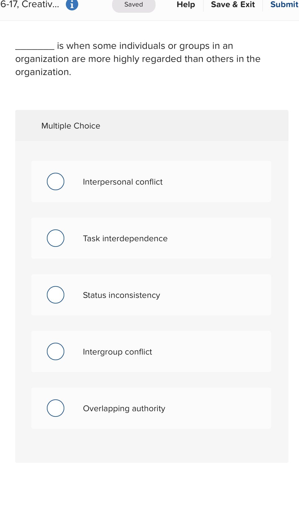 Solved 6-17, ﻿Creativ...iHelpSave & ExitSubmitis when some | Chegg.com