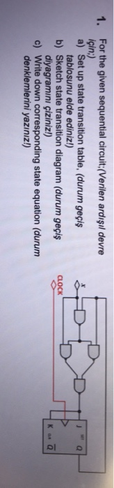 Solved J 1. For the given sequential circuit:(Verilen | Chegg.com