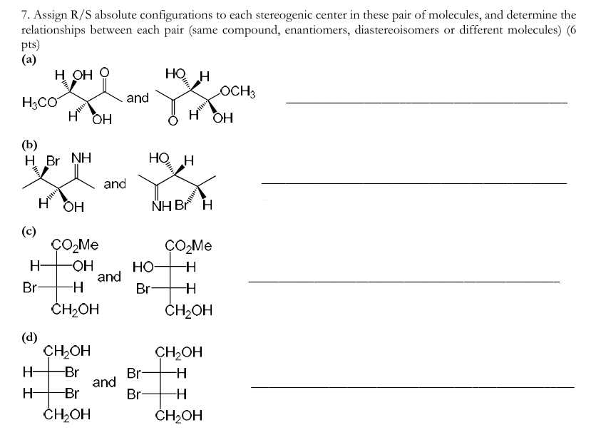 Solved 7. Assign R/S absolute configurations to each | Chegg.com Solved 7. Assign R/S absolute configurations to each | Chegg.com