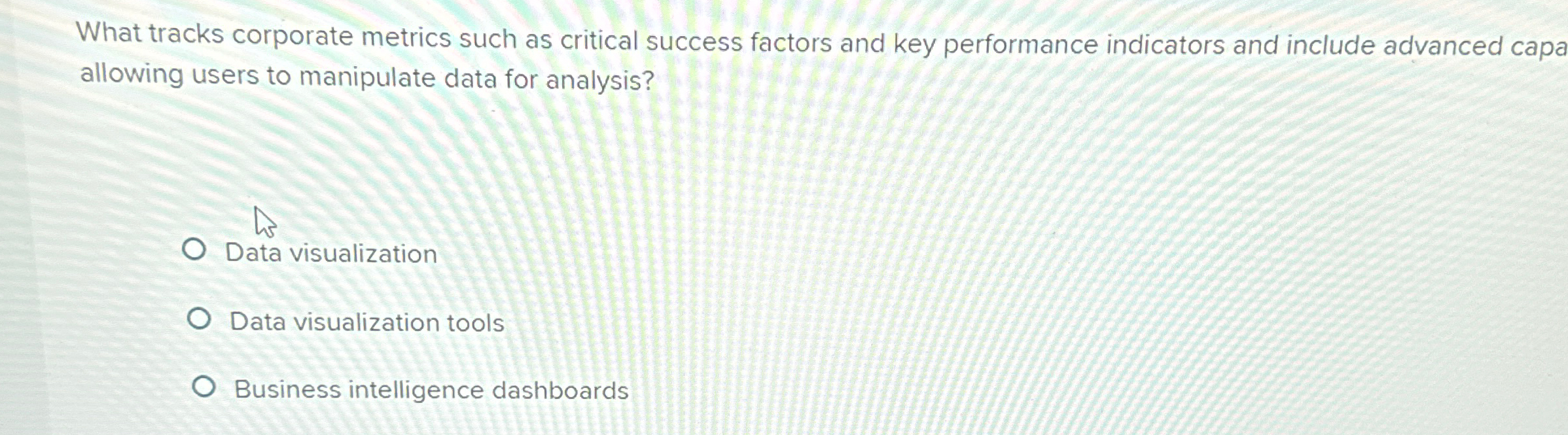 Solved What tracks corporate metrics such as critical | Chegg.com