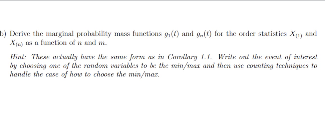 Solved Derive the marginal probability mass functions g1(t) | Chegg.com