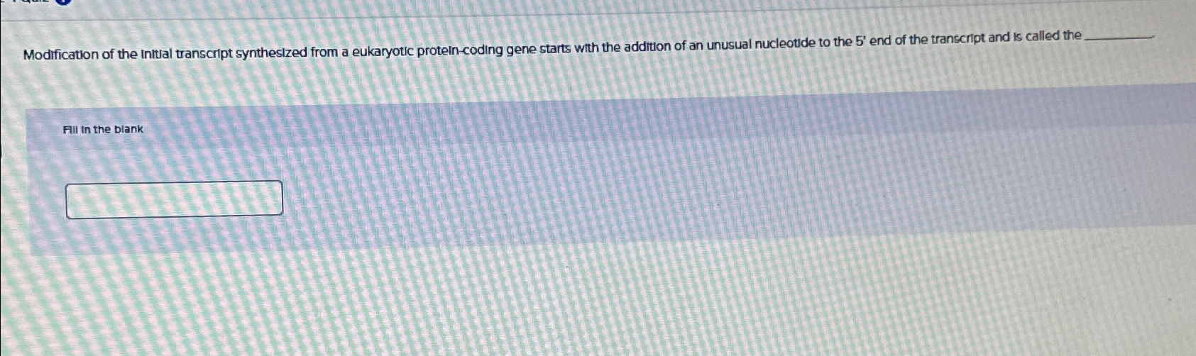 Solved Modification of the Initial transcript synthesized | Chegg.com