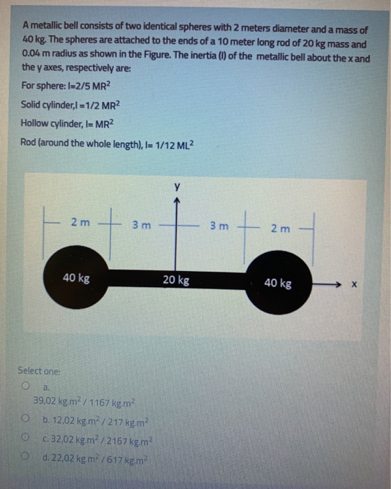 Solved A metallic bell consists of two identical spheres | Chegg.com