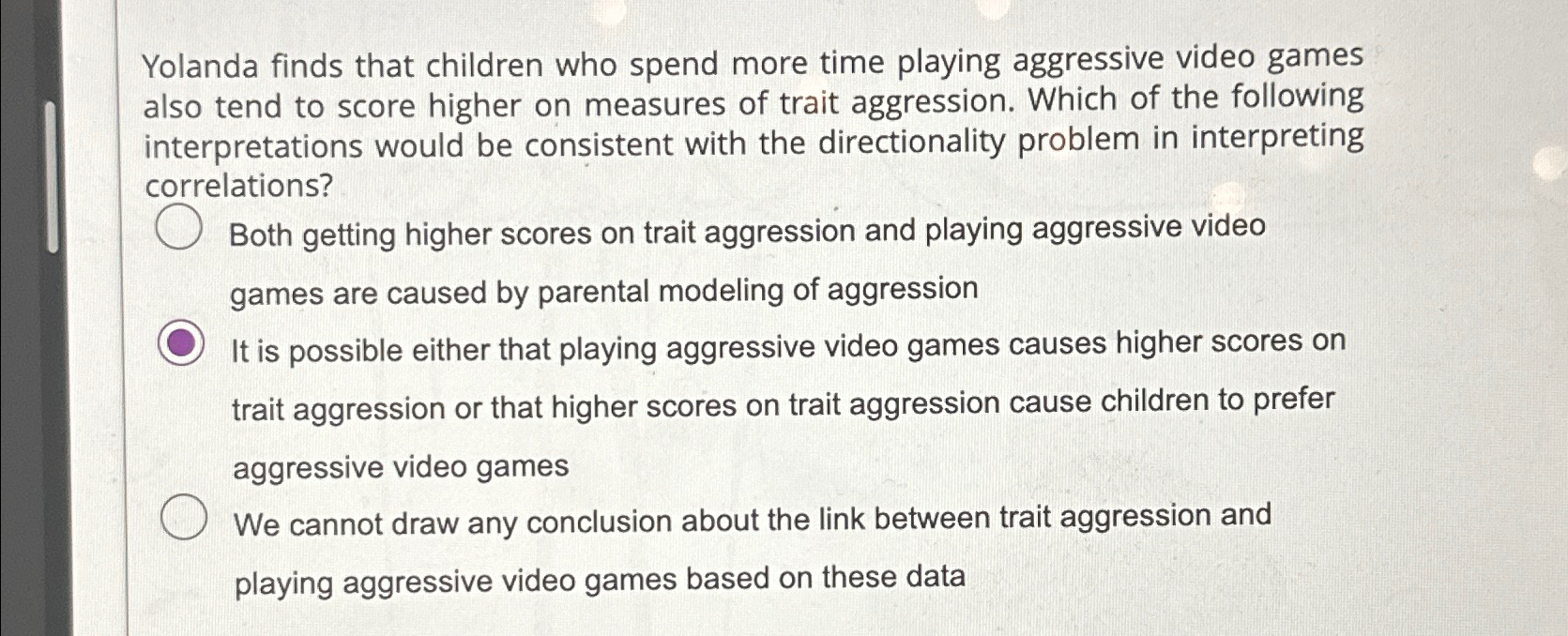 Solved Yolanda finds that children who spend more time | Chegg.com