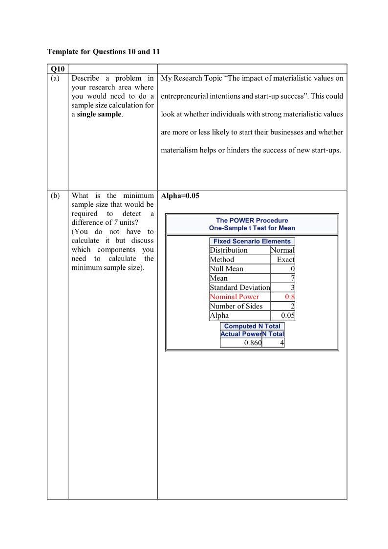 Solved Kindly see attached template for Statisticts. | Chegg.com