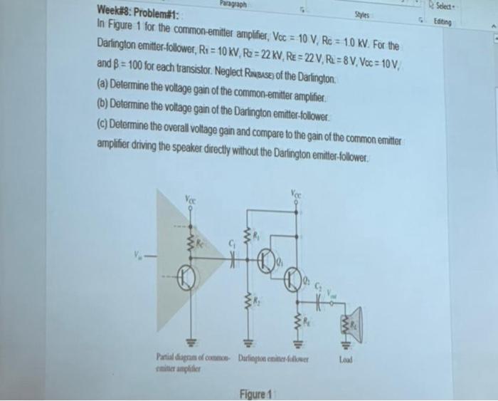 Solved Paragraph Week#8: Problem#1:: In Figure 1 for the | Chegg.com