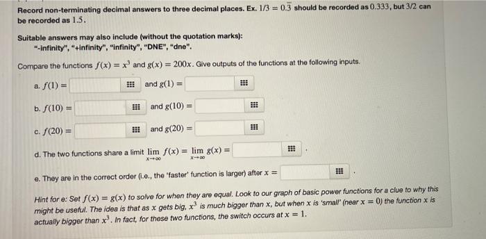 Solved Zecord non-terminating decimal answers to three | Chegg.com