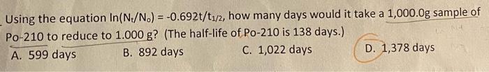 Solved How do I get the correct answer in letter D using the | Chegg.com