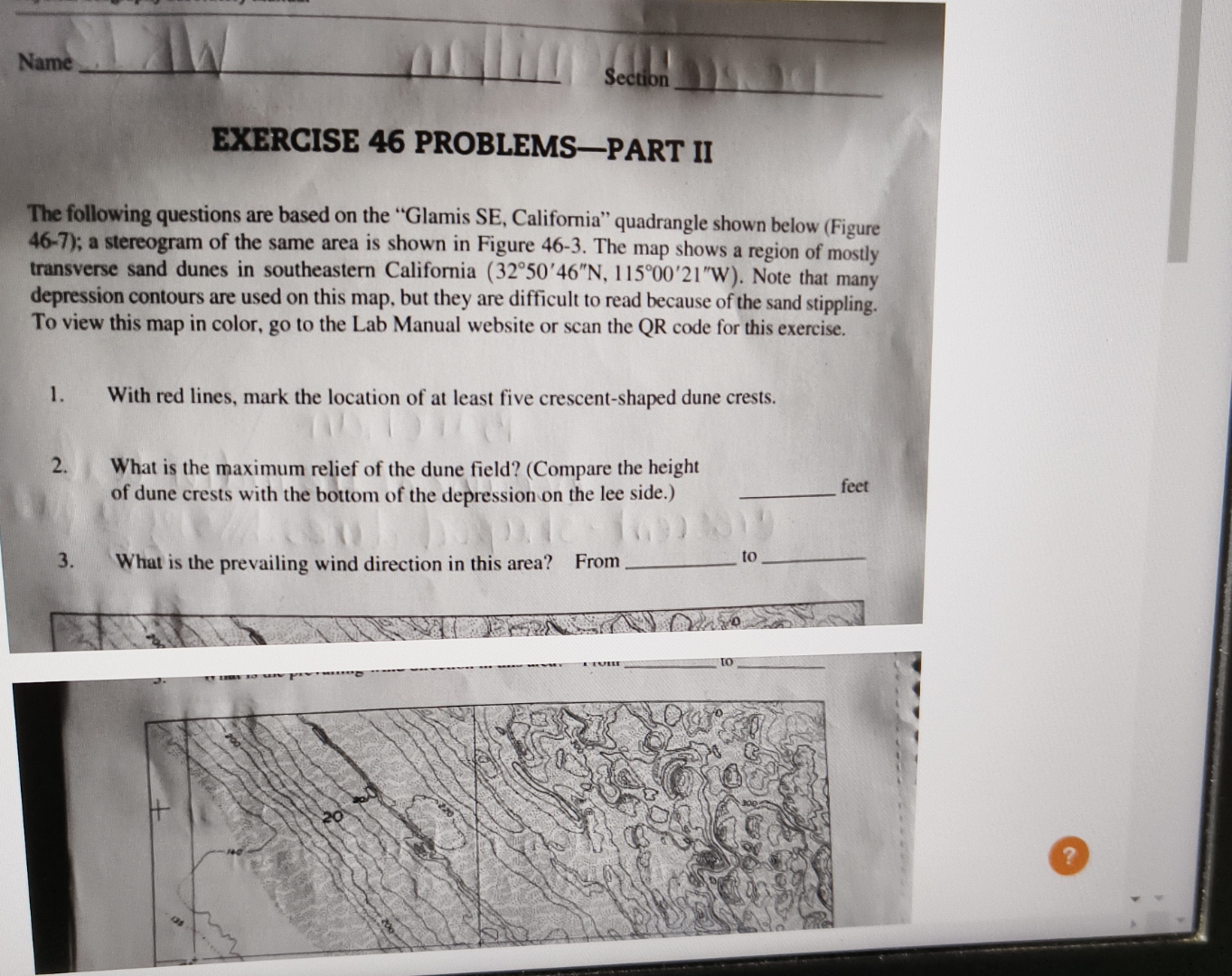 Solved NameSectionq,EXERCISE 46 ﻿PROBLEMS-PART IIThe | Chegg.com