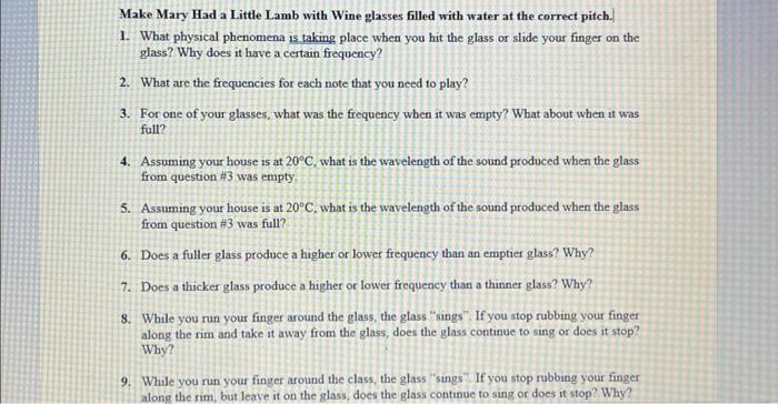 Solved Make Mary Had a Little Lamb with Wine glasses filled | Chegg.com