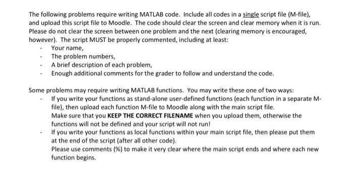 Problem 8.4 Write a MATLAB code to solve the problem | Chegg.com